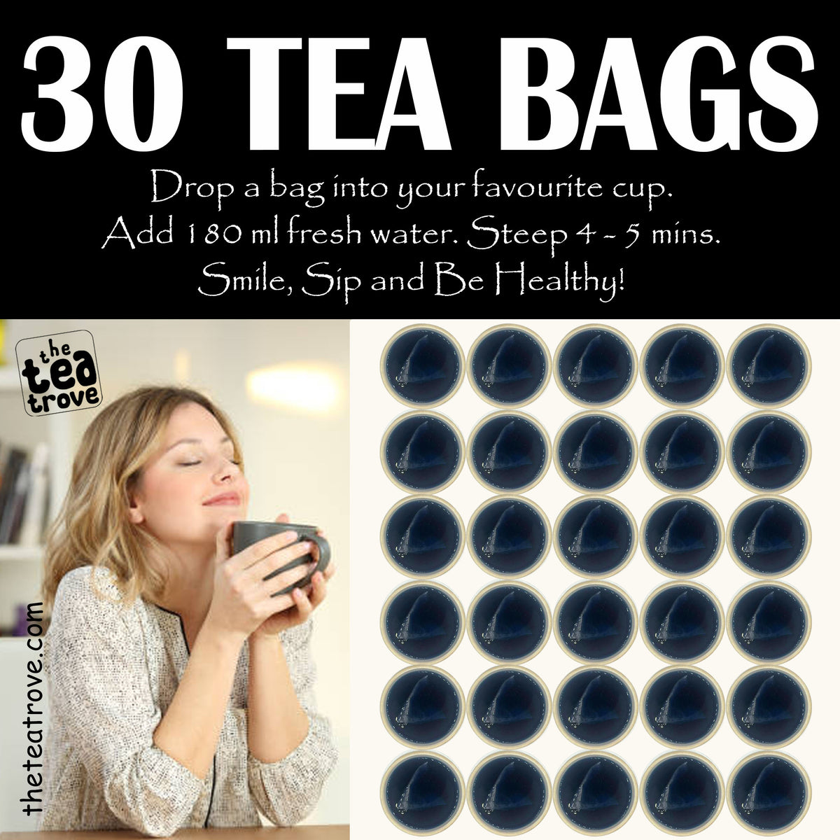 FVTB Blue Butterfly Pea Flower Lavender Tea Bags - 30 Eco-Friendly Lav ...